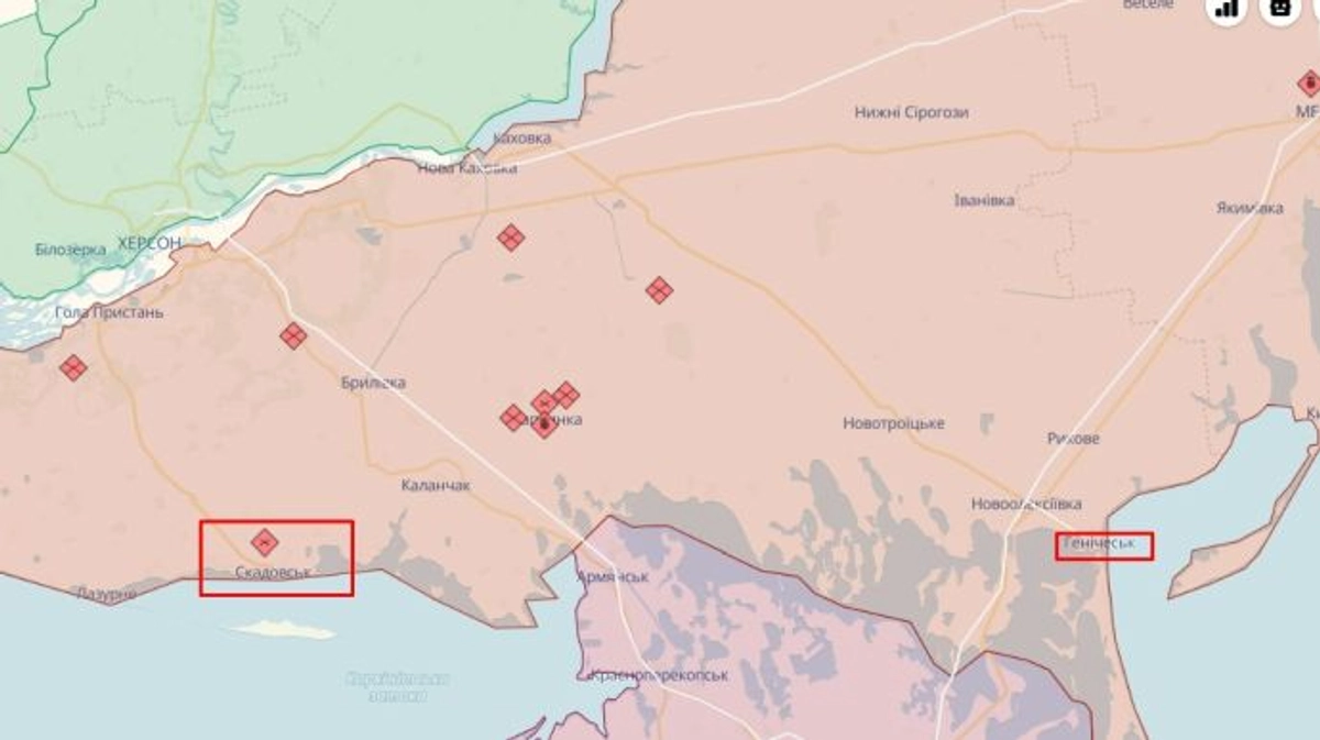 Russians claim Henichesk and Skadovsk hit with missiles | Ukrainska Pravda