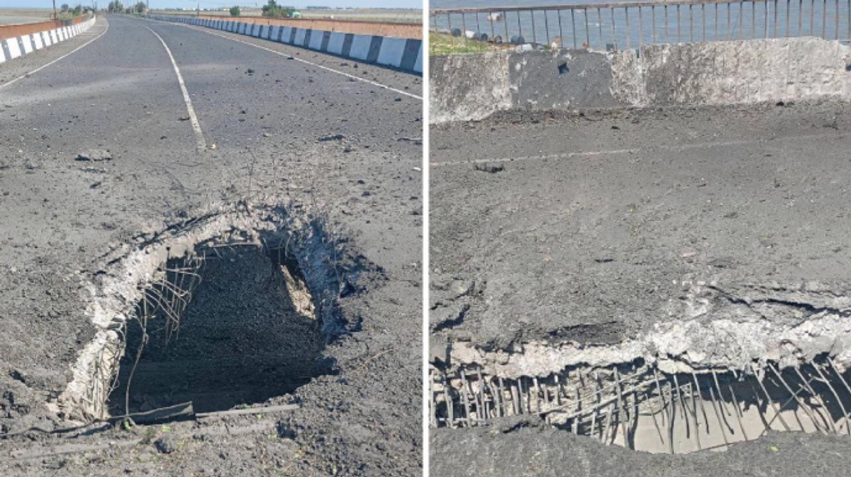 Russians report strikes on Chonhar bridge | Ukrainska Pravda