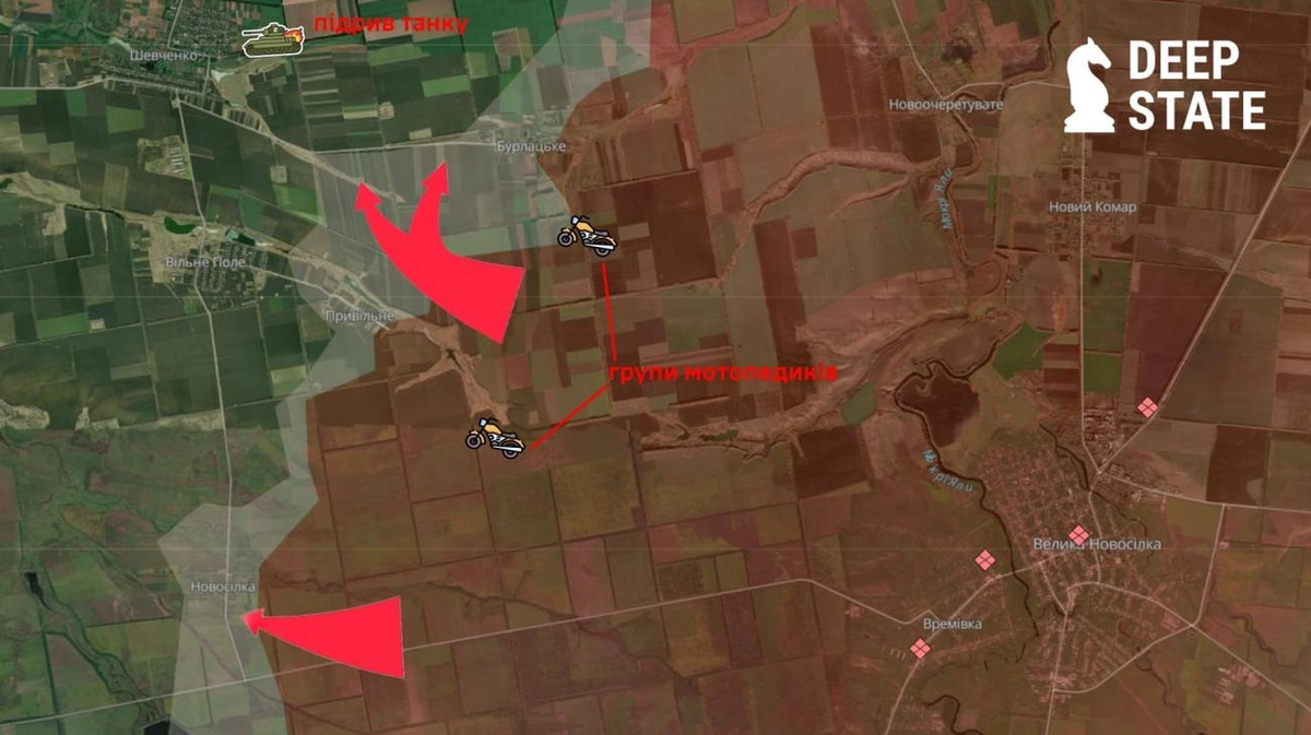 Russians try to reach outskirts of Shevchenko which is 5 km from ...