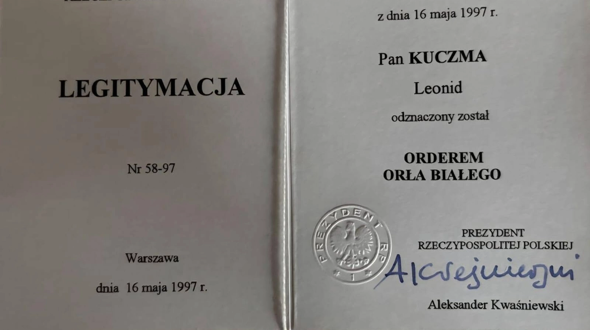 Ukraine's second president renounces Polish Order of White Eagle ...